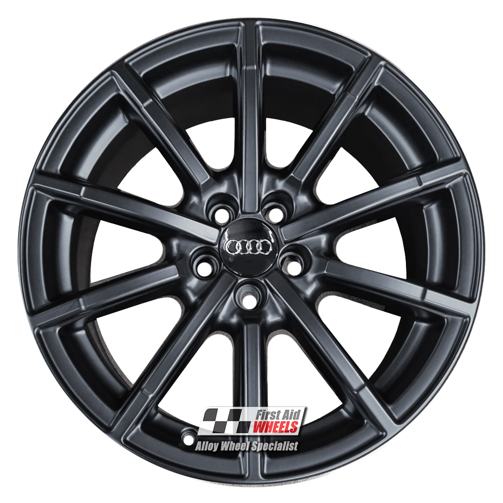 R523DBS EXCHANGE SERVICE - AUDI A1 4x17" GENUINE 10 SPOKE SATIN BLACK ...